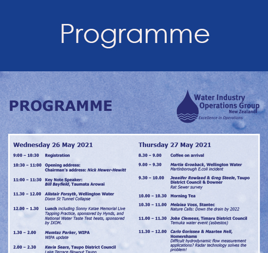 WIOG Conference NZ - Water Industry Operations Group Conference