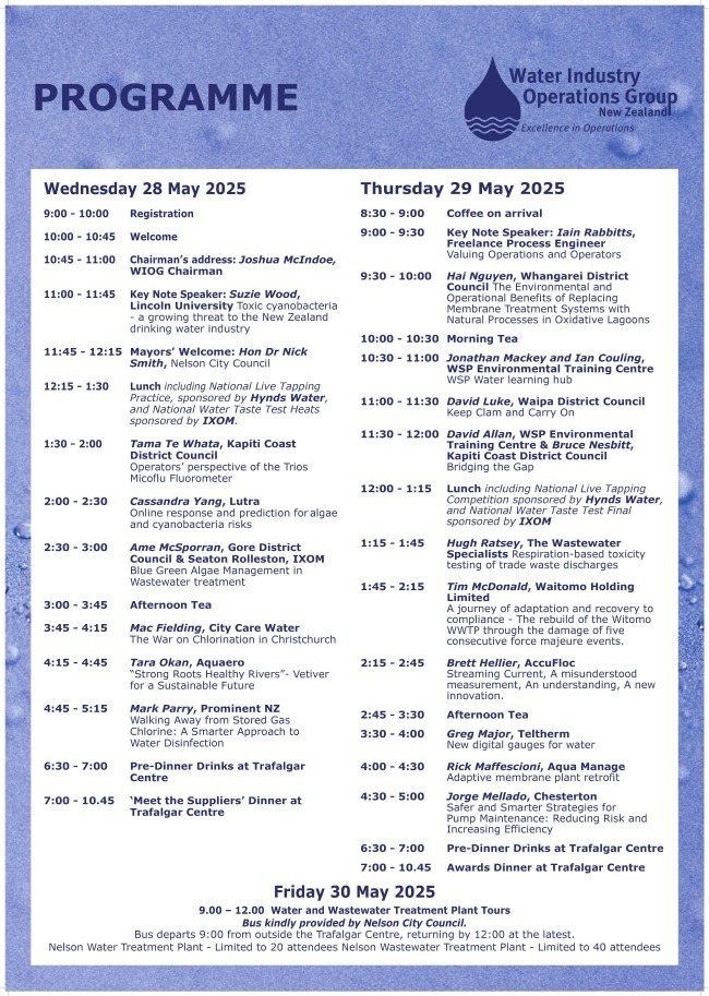 Conference Programme - Water Industries Operations Group